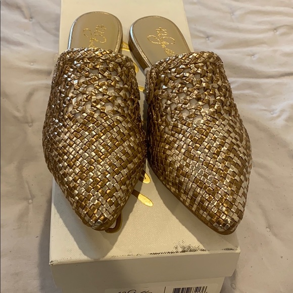 42 GOLD | Shoes | Nib Gold Loafer Mule | Poshmark